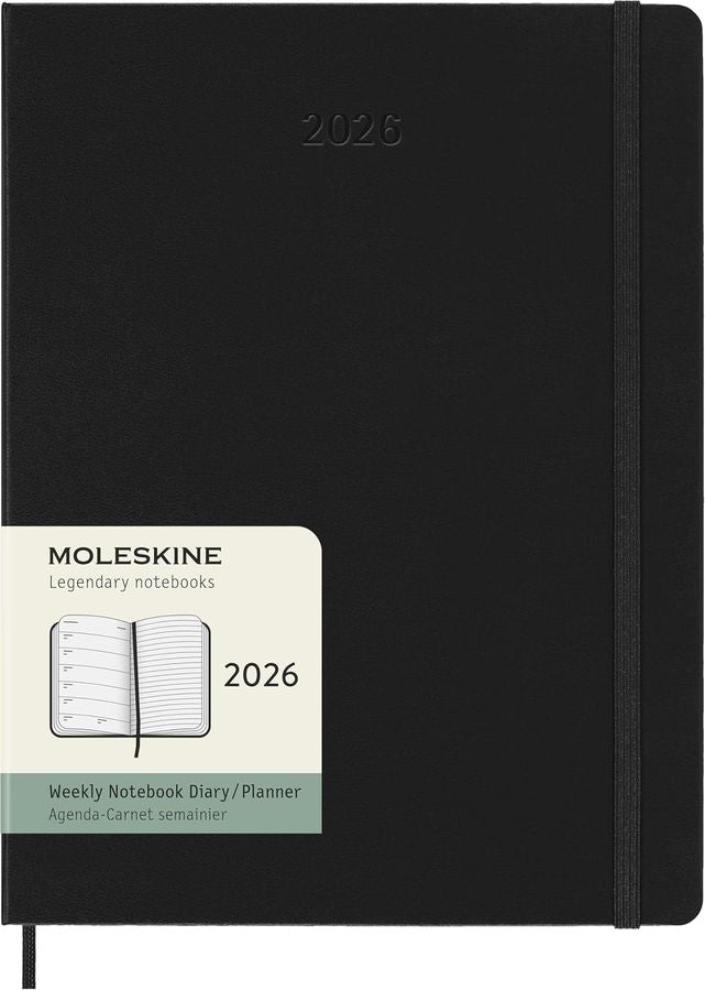 2026 Moleskine Black Extra Large Weekly Planner (Hardcover ...