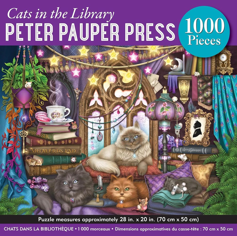 Cats in the Library 1000 Piece Jigsaw Puzzle — Wordsworth Books