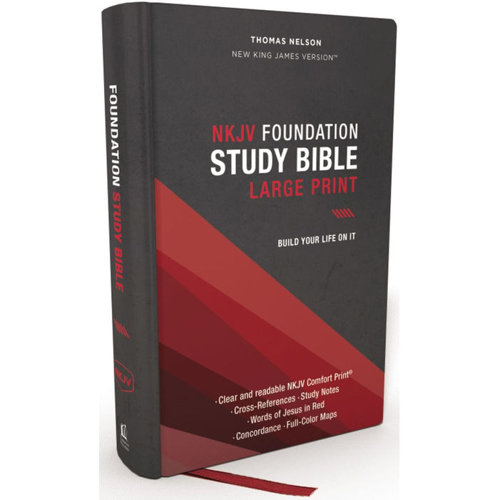 NKJV, Foundation Study Bible, Large Print, Hardcover, Red Letter, Comf — Wordsworth Books